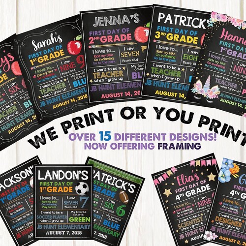 Chalkboard Back to School Sign First Day or Last Day - Etsy