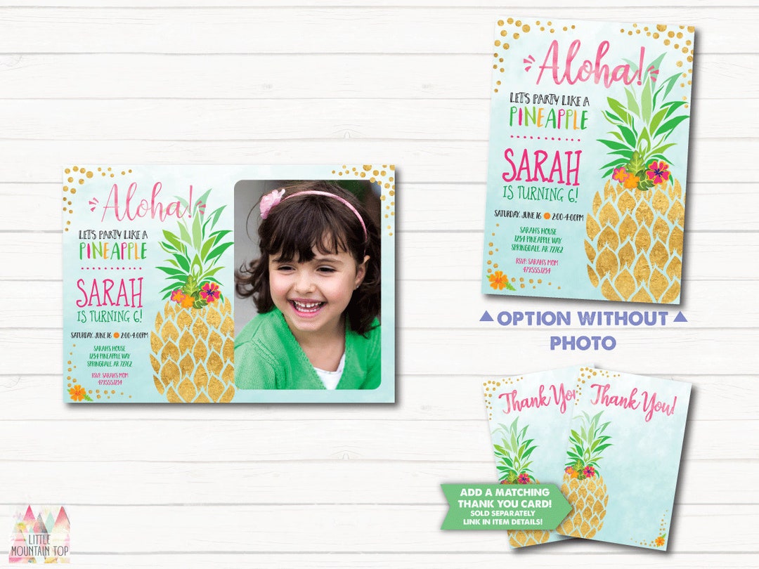 Pineapple Party Invitation. Pineapple Party Birthday Invitation. Summer ...