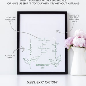 Printable Mother's Day Gift. Personalized Mother's Day Gift. Gift for ...