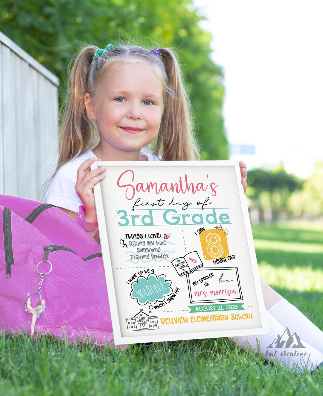 First Day of School Sign - Framed, Digital OR Printed Poster. First Day ...