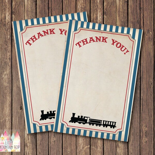 Train Thank You Card - Etsy