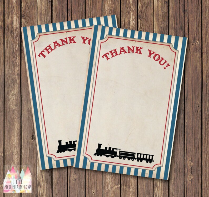 Train Thank You Card - Etsy