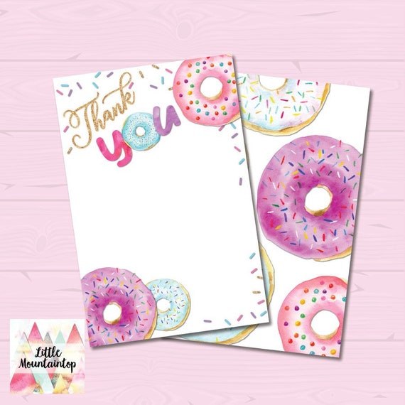 Donut Thank You Card - Etsy