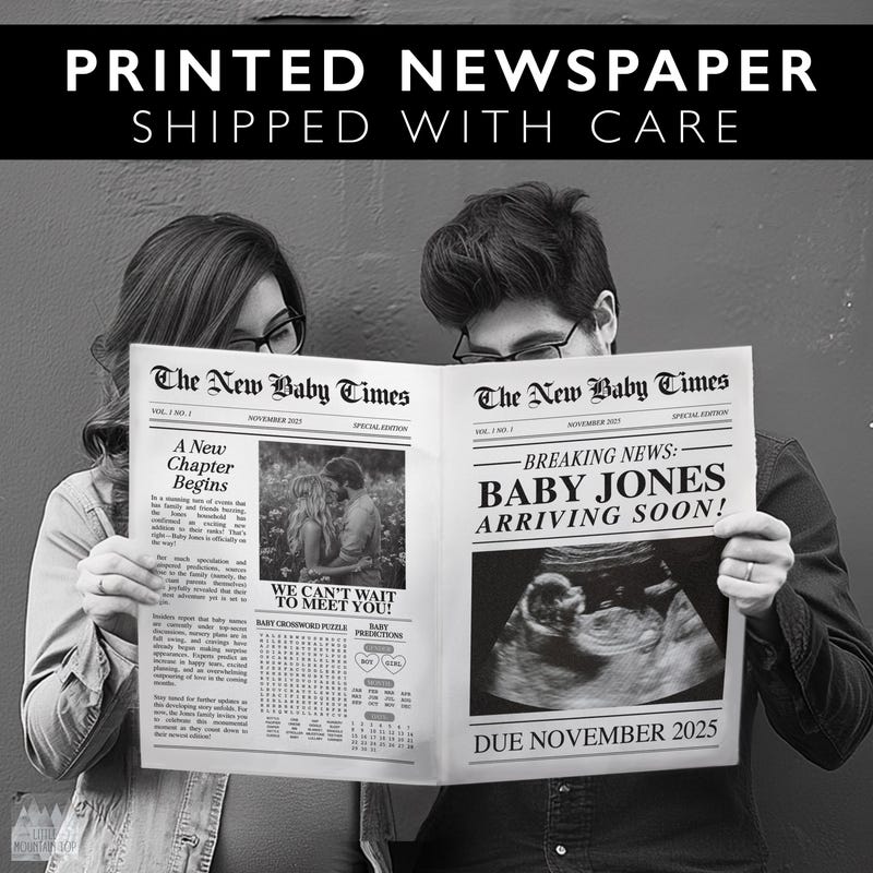 New Baby News Paper - Etsy