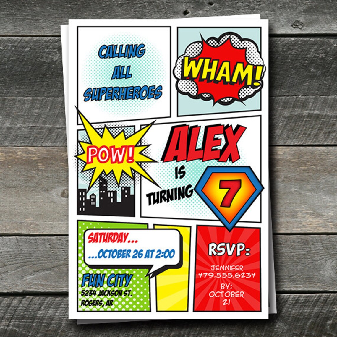 Superhero Invitation. Super Hero Invitation. Superhero Party. - Etsy