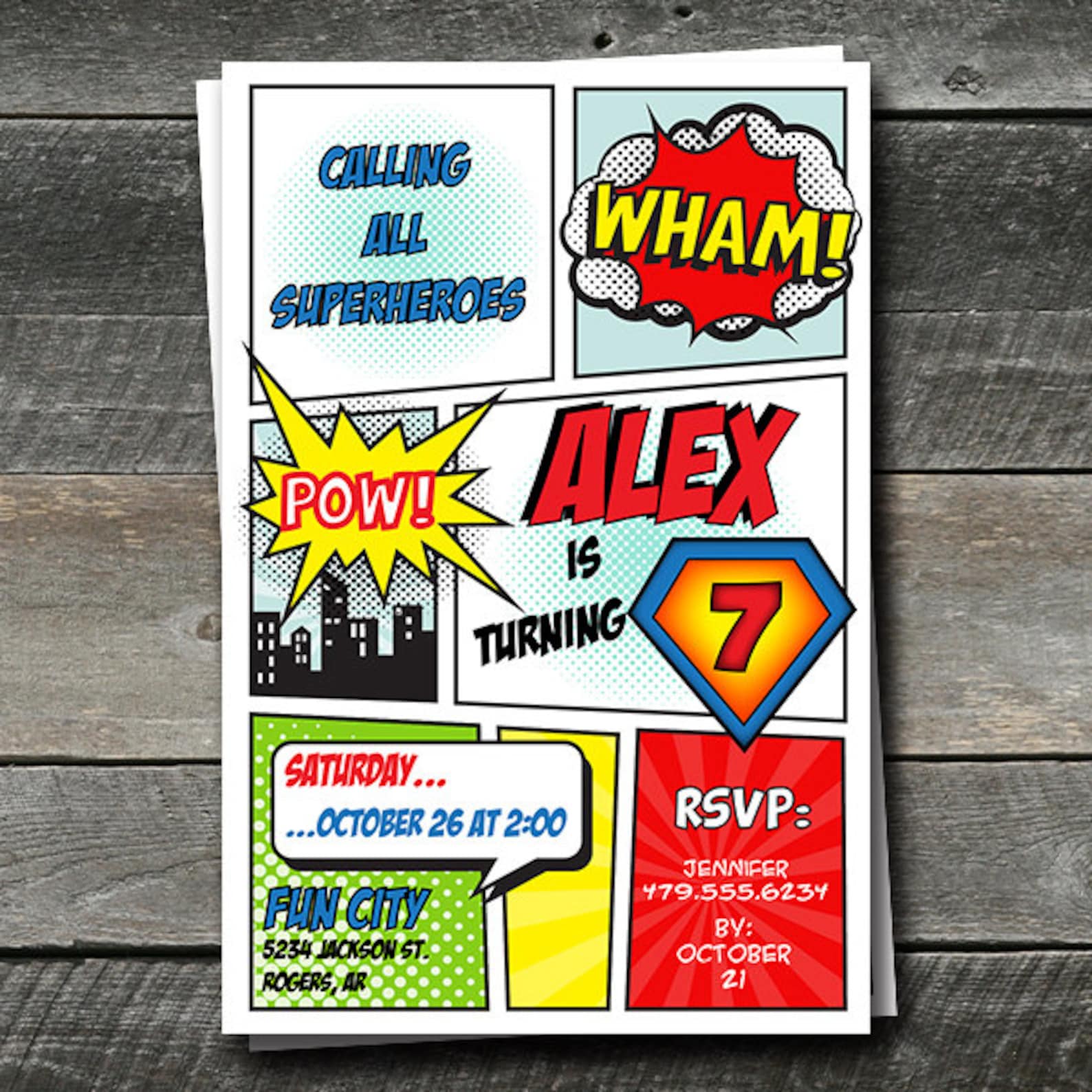 Superhero Invitation. Super Hero Invitation. Superhero Party. - Etsy