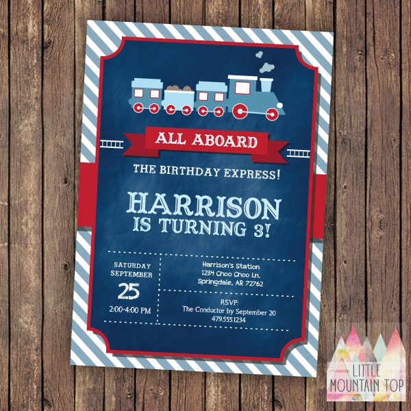 Train Invitation. Train Birthday Invitation. Train Party - Etsy