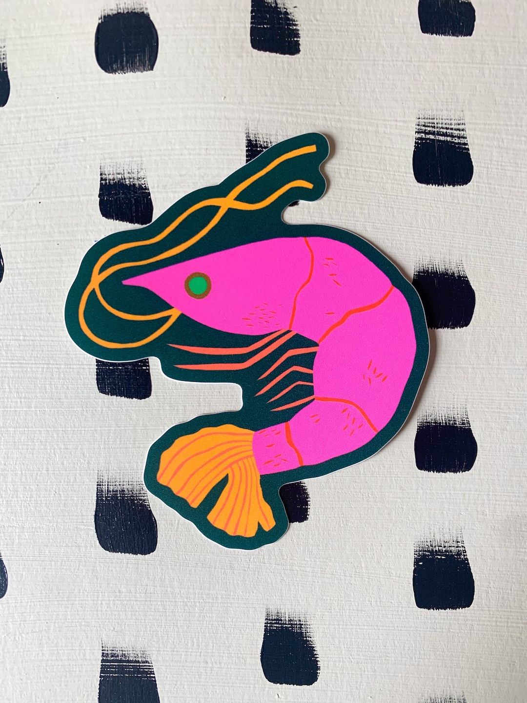 Shrimp Vinyl Sticker - Etsy