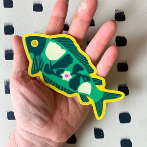 Folk Fish Vinyl Sticker - Etsy