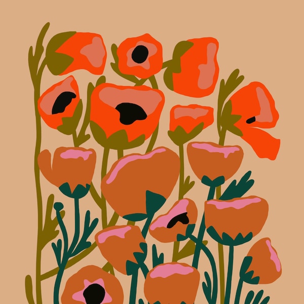 Poppy Print - Etsy