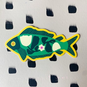 Folk Fish Vinyl Sticker - Etsy