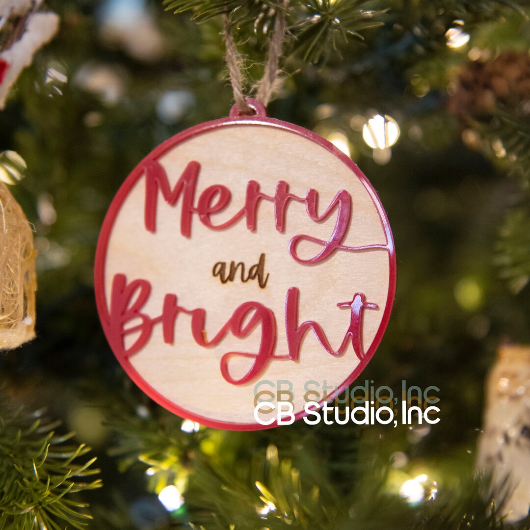 Merry and Bright Ornament - SVG Digital Download *laser Tested* - Etsy