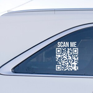 Clear Printed QR Code CUSTOM Car Decal QR Code Decal | Etsy