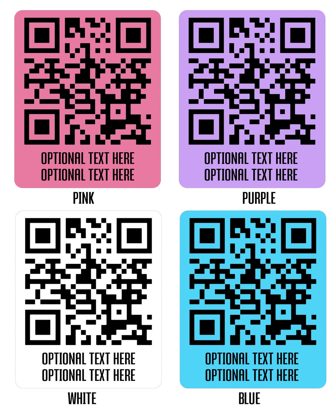 QR Code Colored Stickers Custom QR Code Stickers - Etsy