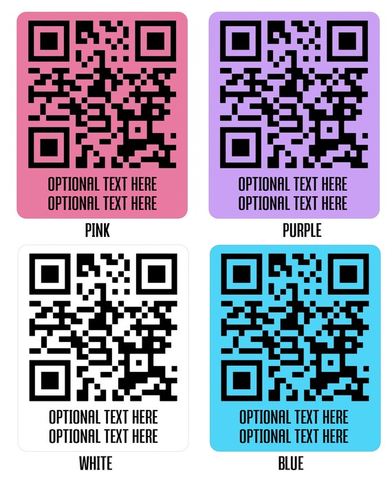 QR Code Colored Stickers Custom QR Code Stickers | Etsy
