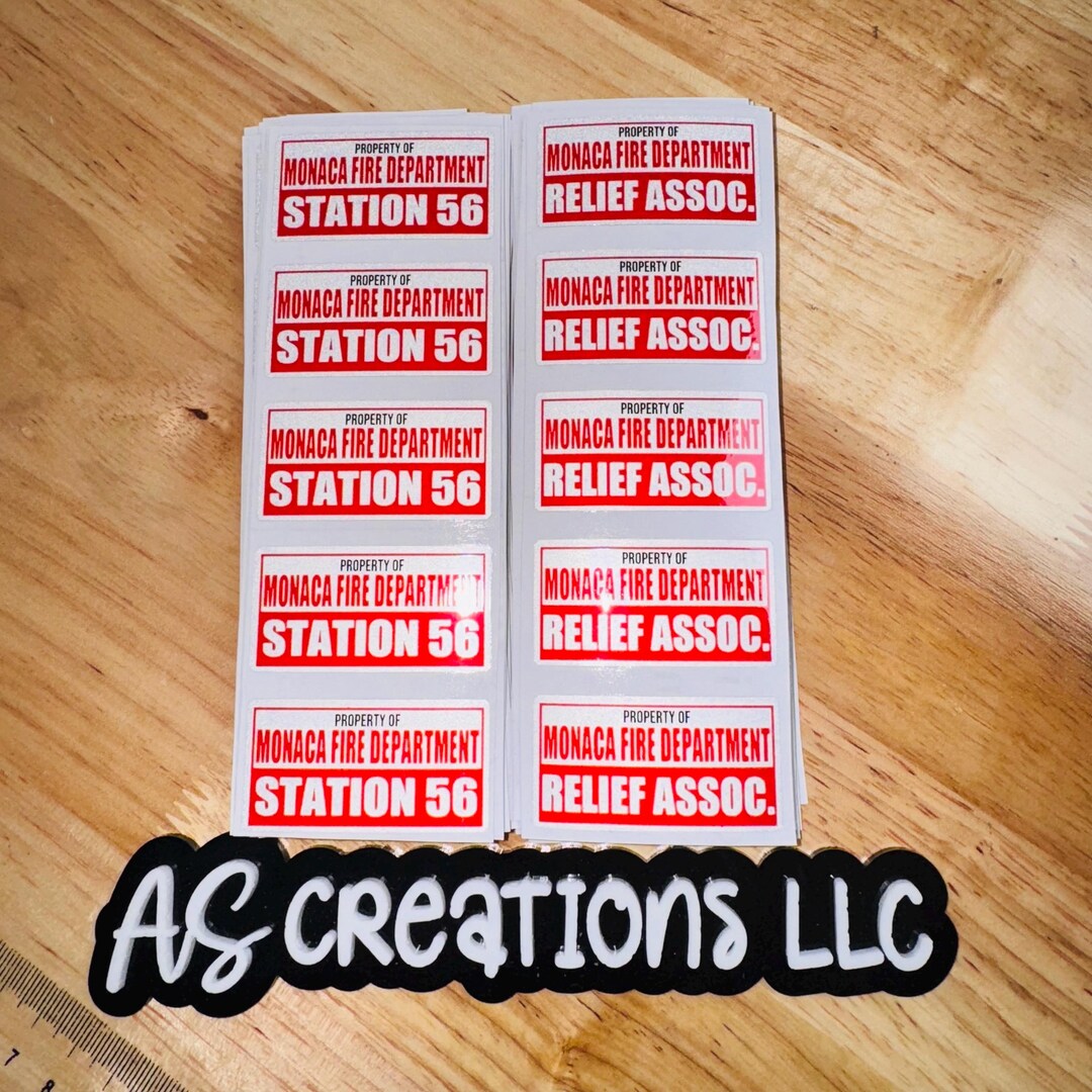 Reflective Fire Department Equipment Labels | Waterproof Stickers (set ...