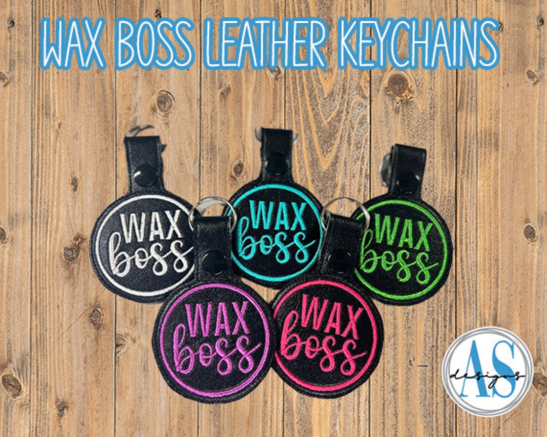 Wax Boss Leather Embroidered Keychain, Embroidered Keychains, Wax Boss ...