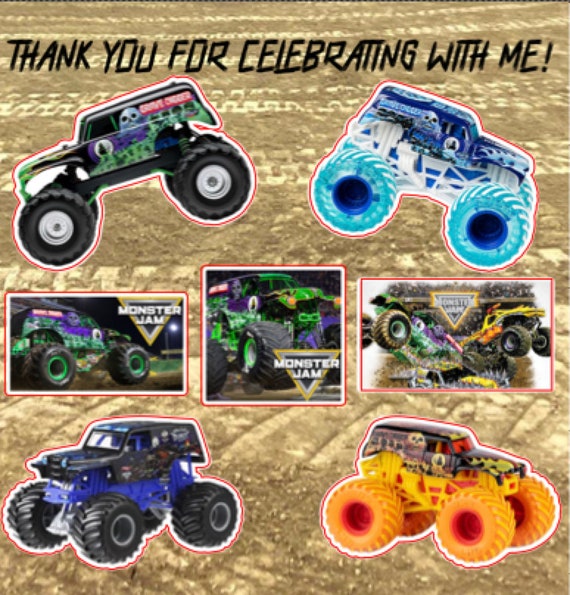 Grave Digger Monster Truck Sticker Sheet Party Favor | Etsy