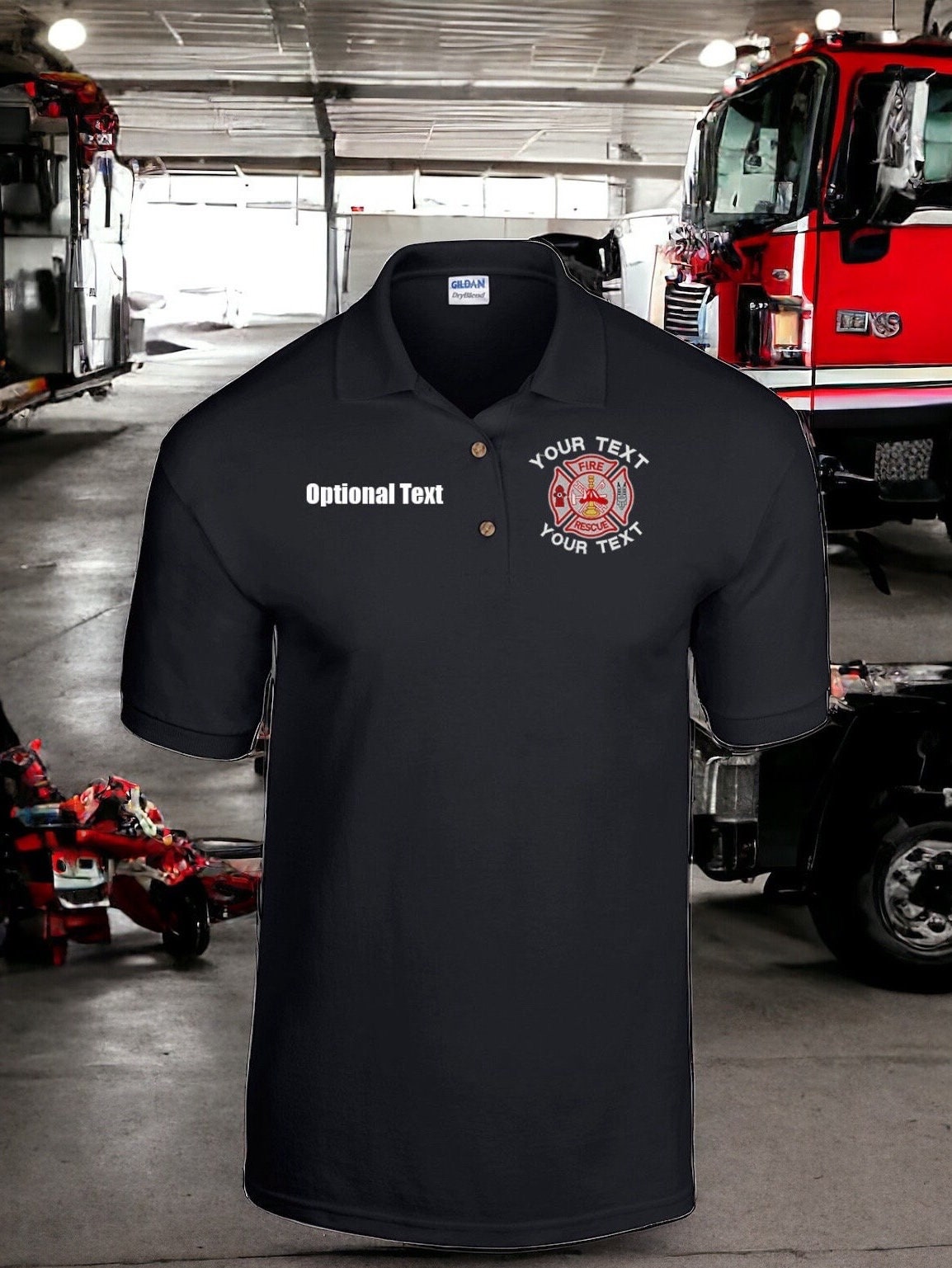 Personalized Firefighter Polo, FF Polo, Firefighter Polo Shirt ...