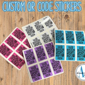 QR Code Colored Stickers, Custom QR Code Stickers, Personalized ...