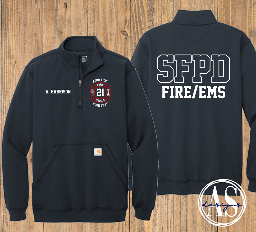 CARHARTT 1/4 Zip Firefighter Sweatshirt With Back - Etsy
