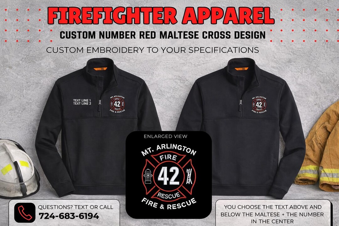 Personalized Embroidered Firefighter Job Shirt, Maltese Design - Etsy