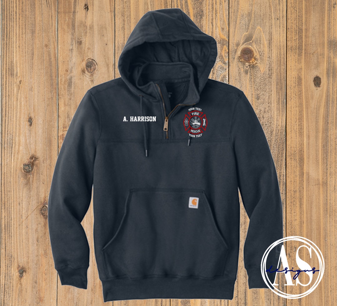 CARHARTT 1/4 Zip Firefighter Hoodie, Firefighter Job Shirt, Duty Shirt ...