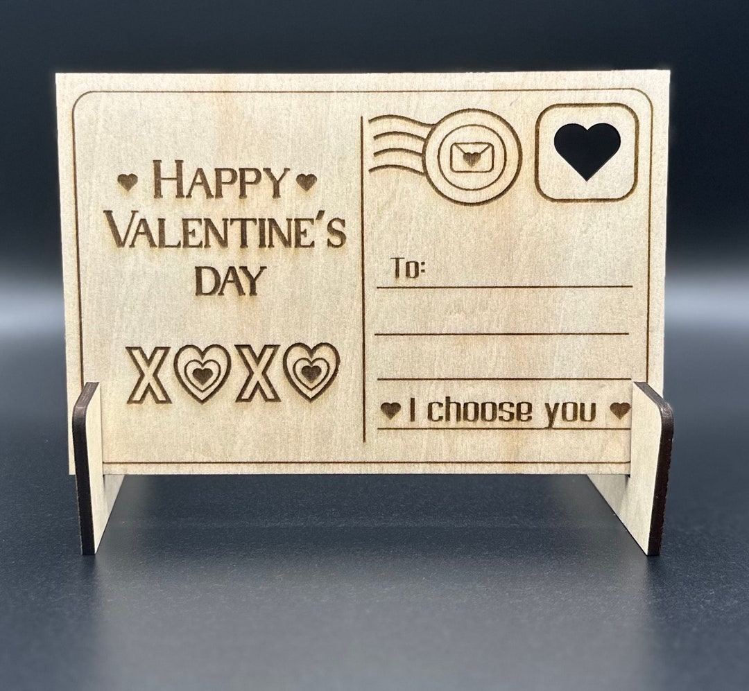 Wood Valentine, Laser Engraved Valentine, Valentine Keepsake, Custom ...