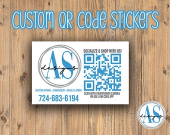 50 Custom QR Code Stickers, QR Code Package Brand Name Stickers, Custom ...