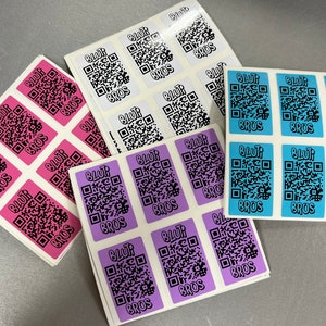 QR Code Colored Stickers, Custom QR Code Stickers, Personalized ...