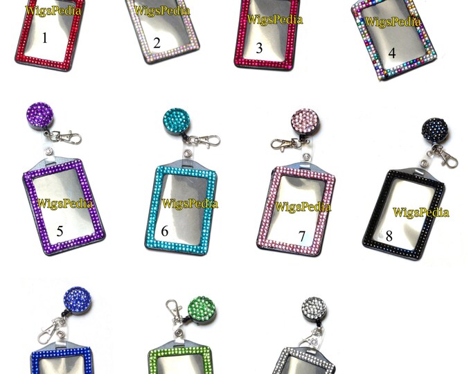 Bling Rhinestone HORIZONTAL Badge Holder Retractable Badge - Etsy