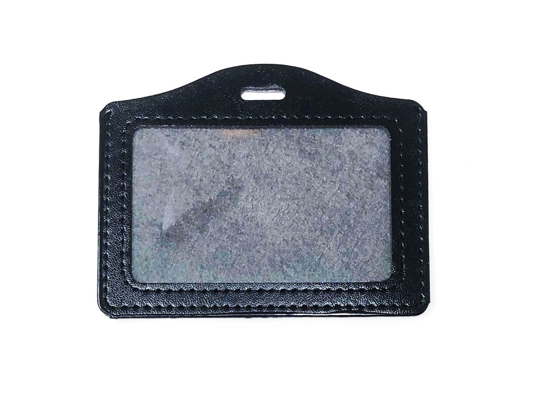 Black Plain HORIZONTAL Badge Holder - Etsy