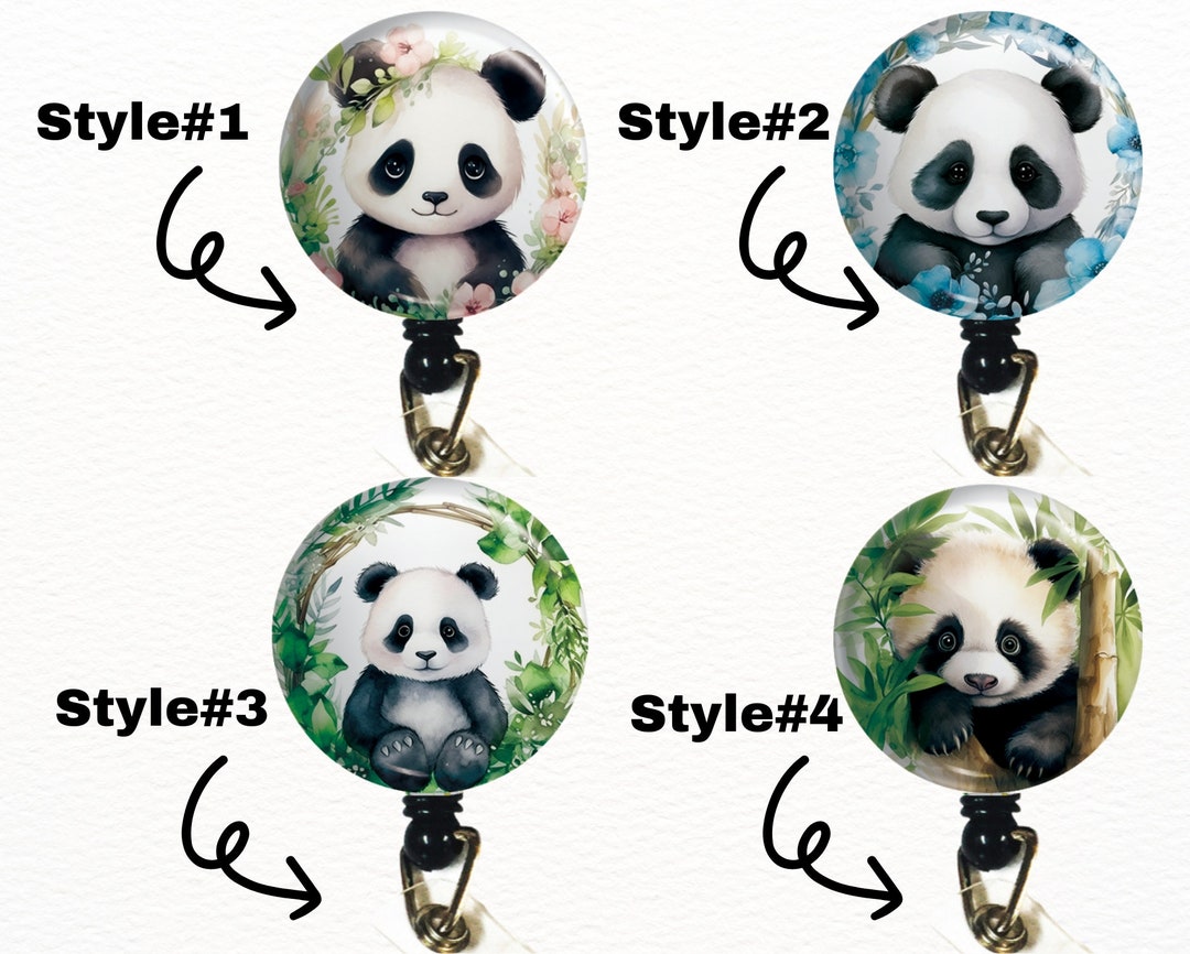 Baby Panda Retractable ID Badge, Nurse, Staff ID, Lanyard Badge Reel ...