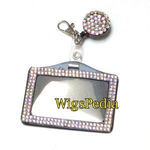 Bling Rhinestone HORIZONTAL Badge Holder + Retractable Badge Reels - Etsy