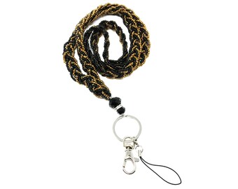 Braided Colored Bead LANYARD With Jeweled Accents With | Etsy