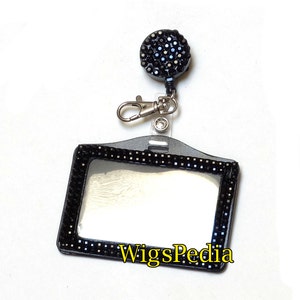 Bling Rhinestone HORIZONTAL Badge Holder + Retractable Badge Reels - Etsy