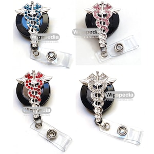 Sparkles Rhinestone Retractable Badge Reel/ ID Badge Holder - Nurse ...