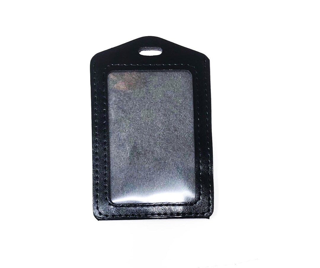 Black Plain VERTICAL Badge Holder - Etsy