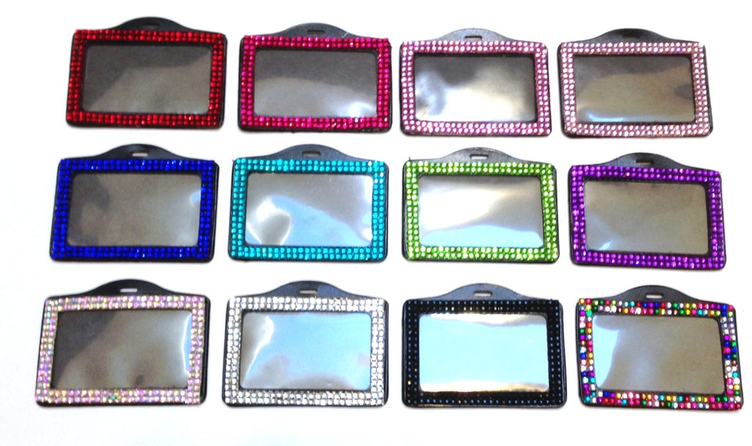 Bling Rhinestone HORIZONTAL Badge Holder - Etsy