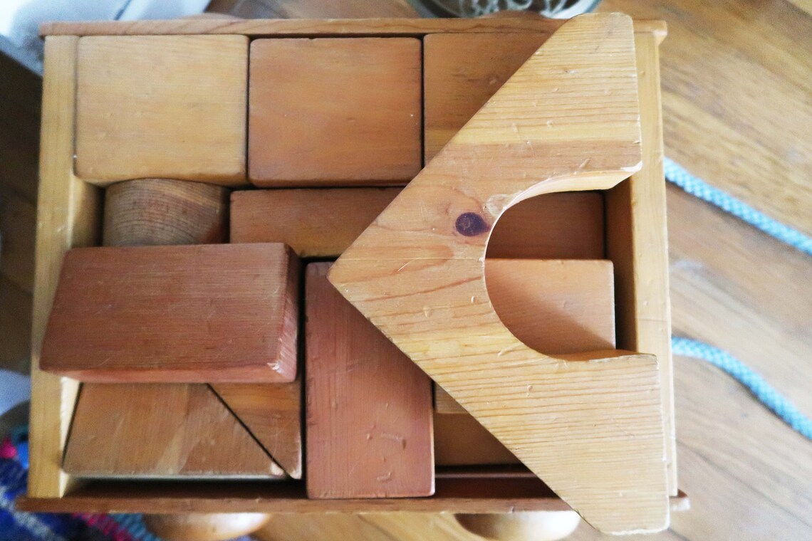 Vintage Children's Building Blocks Set | Etsy