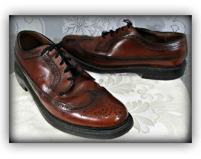 Men's Wingtip Shoes, Vintage Loafers, Men's Lace up Shoes, Men's Size ...