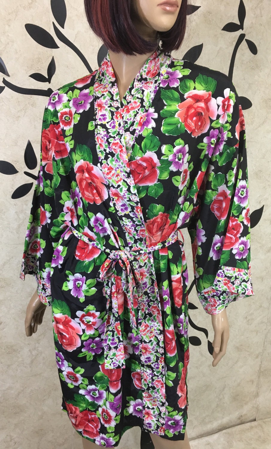 Womens House Coat, Vintage Bath Robe, Floral Housecoat, Cute House Coat ...