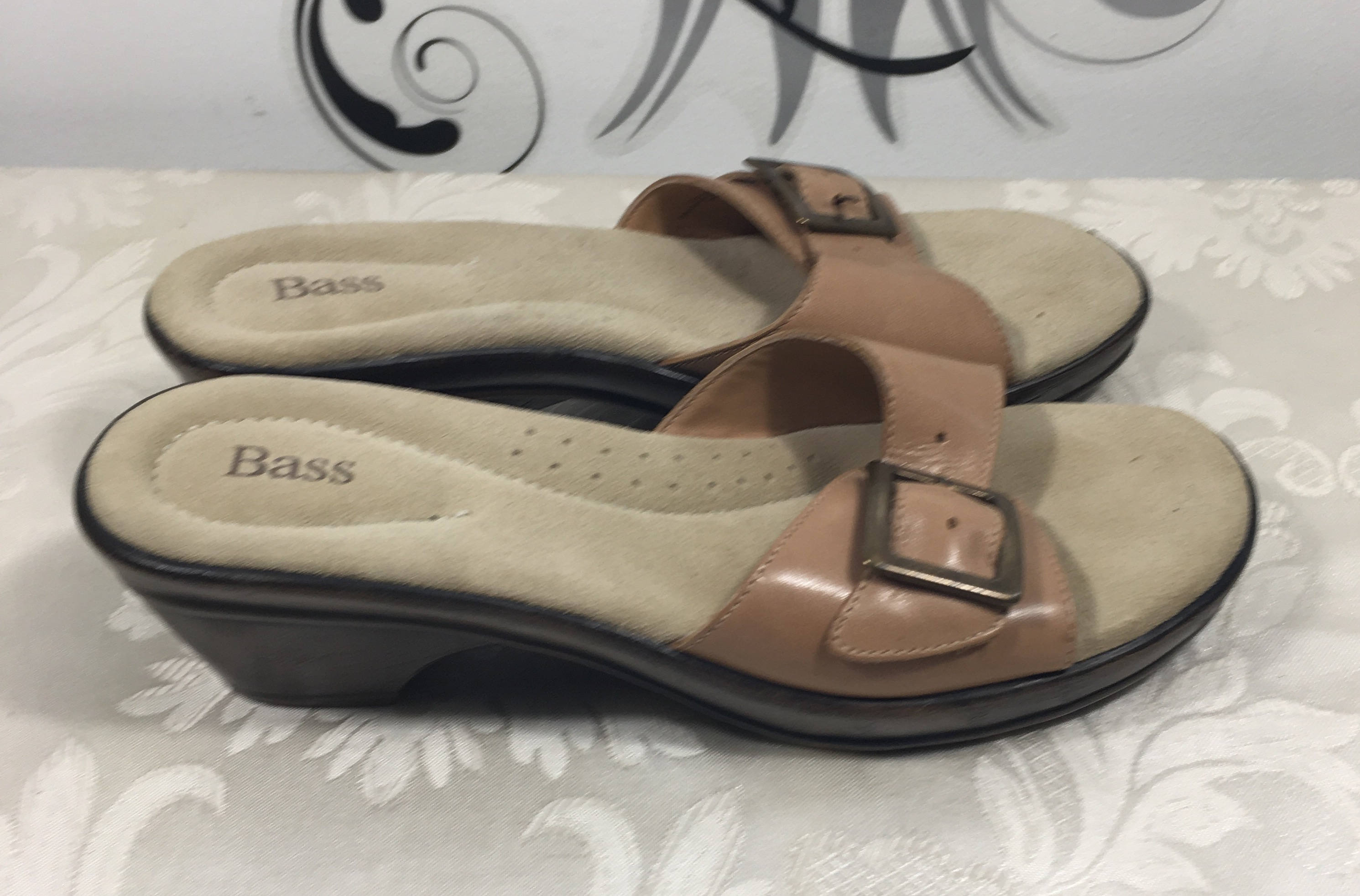 Bass Sandals, Leather Sandals, Brown Sandals, Size 8 Sandals, Slide on ...