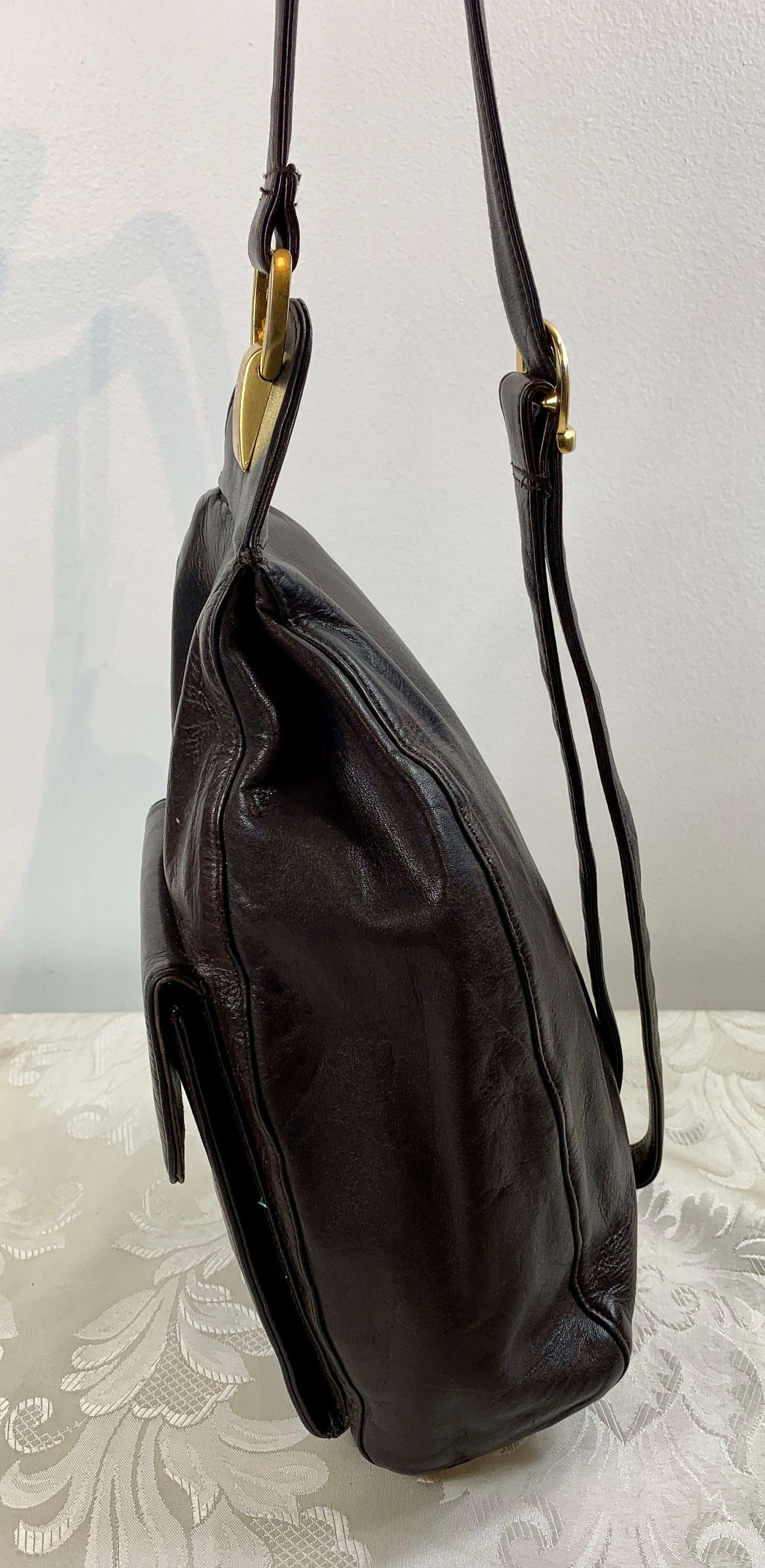 Leather backpack Brown leather backpack Stylish back sack | Etsy