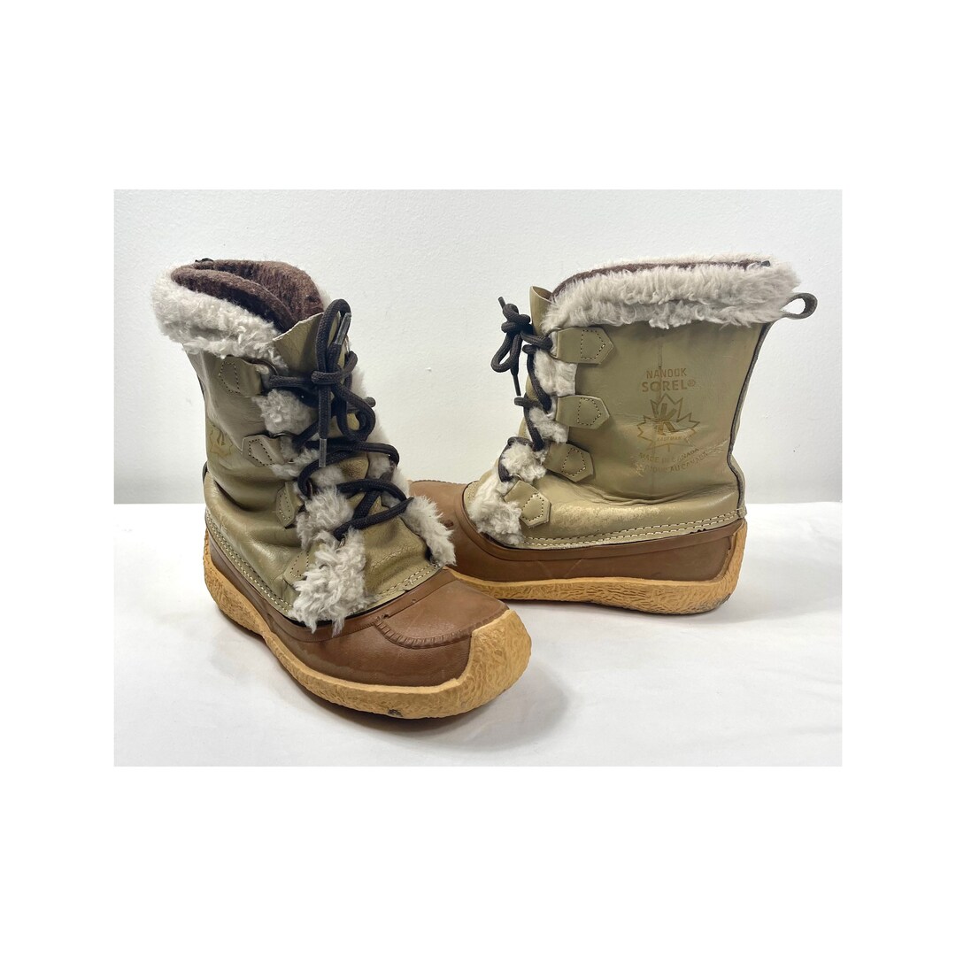 Vintage Winter Boots, Women’s Leather Boots, Wool Insulated Winter Shoe ...
