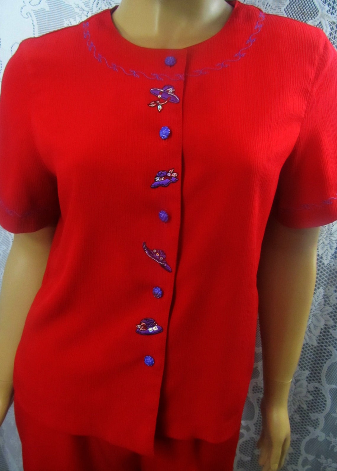 Women's Red Hat Society Clothing, Red Outfit, Women's Size 10 Petite ...