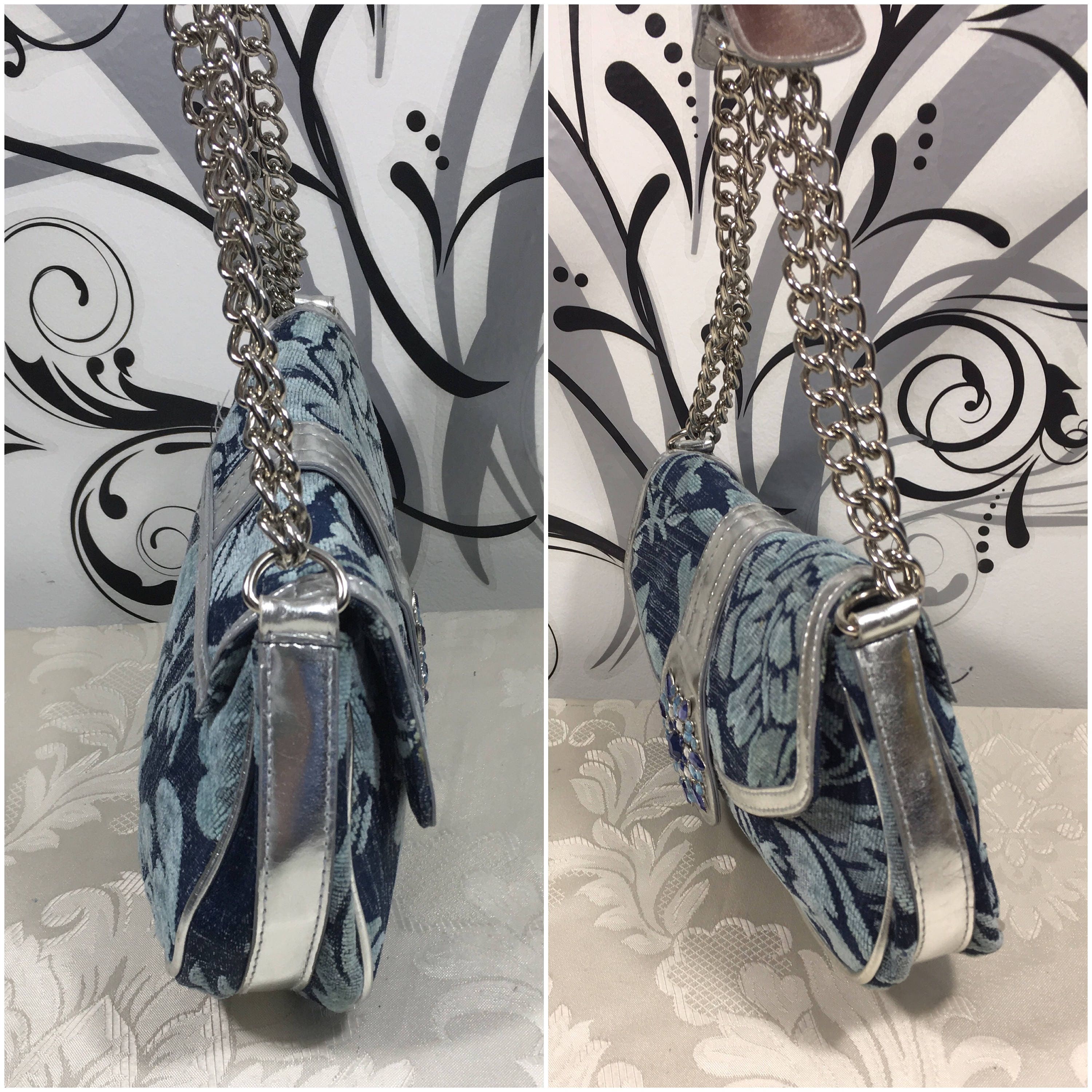 Blue Purse Floral Purse Fabric Purse Hippie Bag Roomy - Etsy