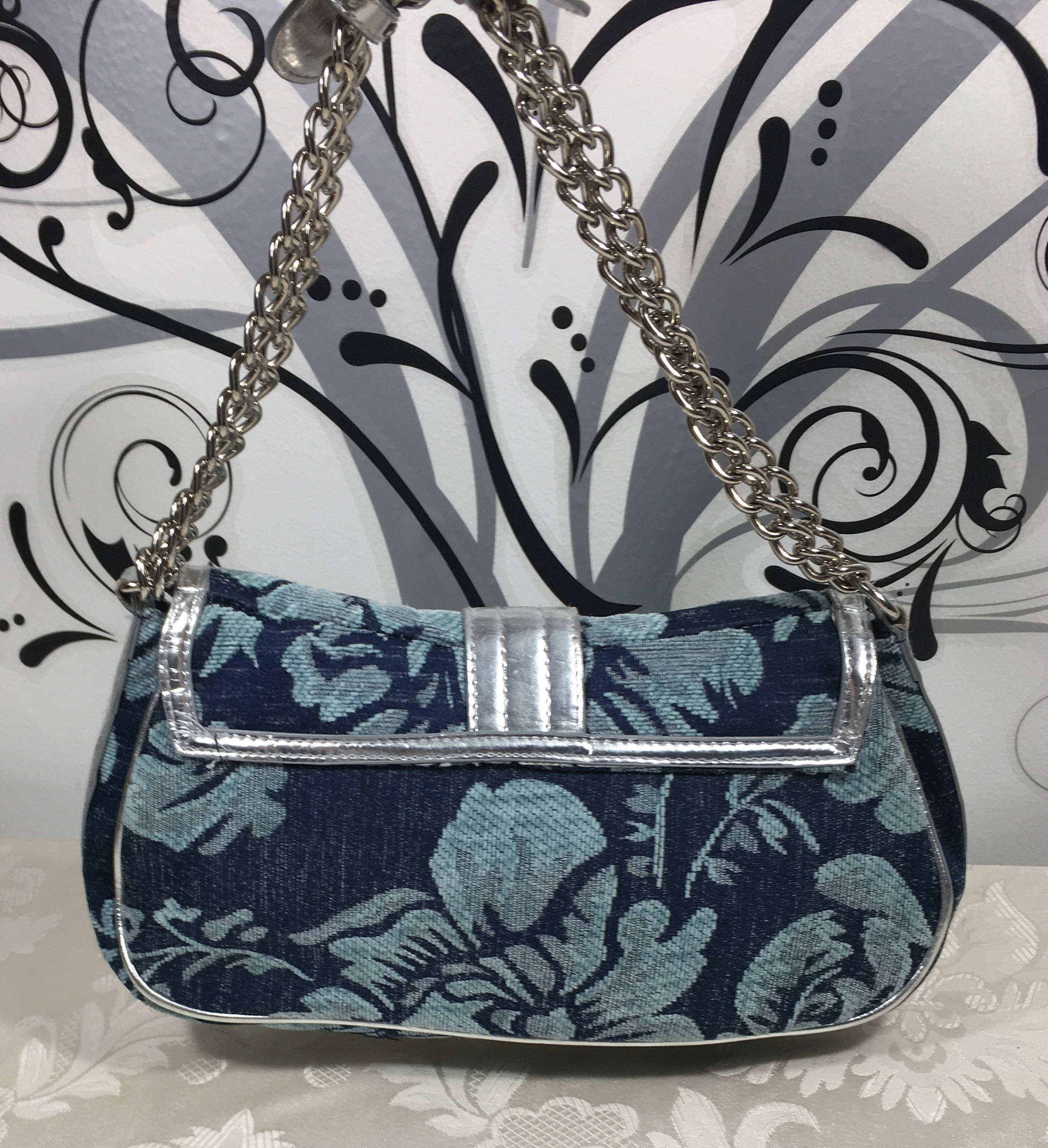 Blue Purse Floral Purse Fabric Purse Hippie Bag Roomy - Etsy