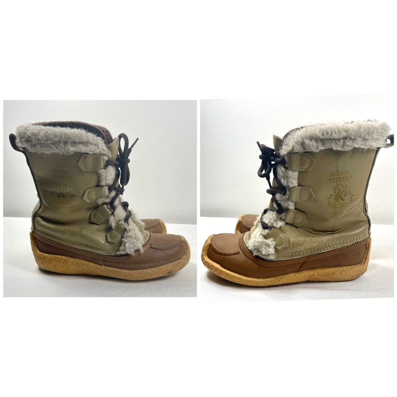 Vintage Winter Boots, Women’s Leather Boots, Wool Insulated Winter Shoe ...
