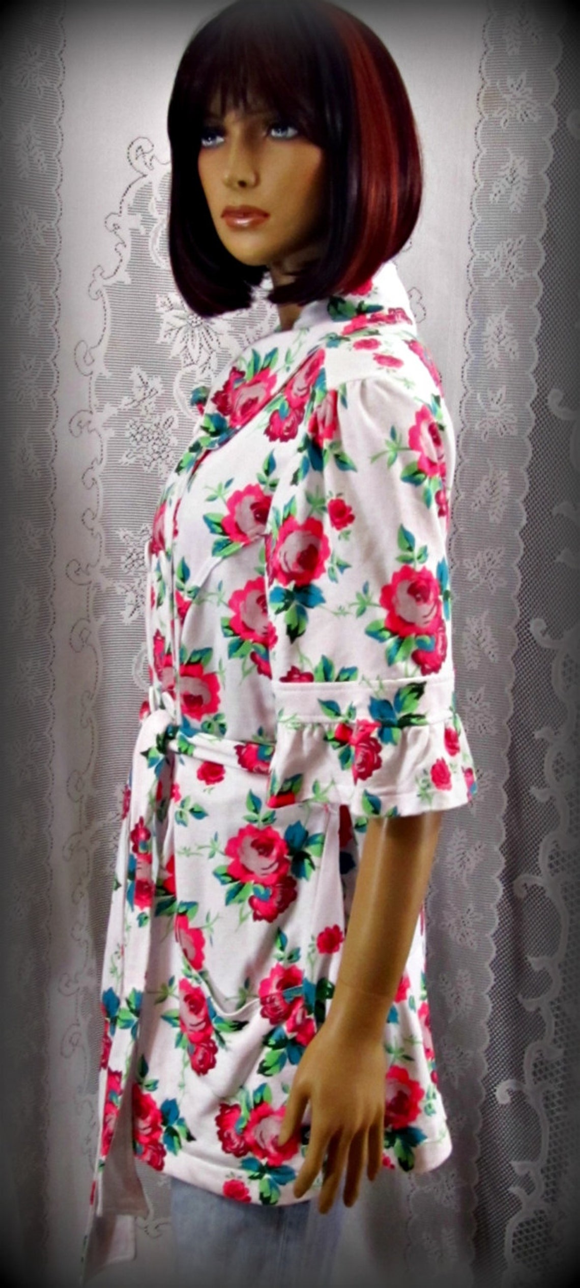 Women's White Coat, Women's Floral Jacket, Short Sleeve Jacket Pink ...